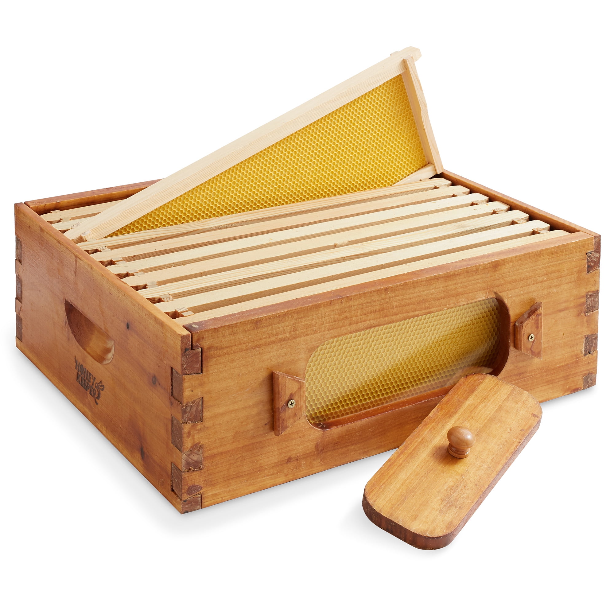 Medium Super Brood Box with Window, 100% Beeswax Coated Beehive Kit ...