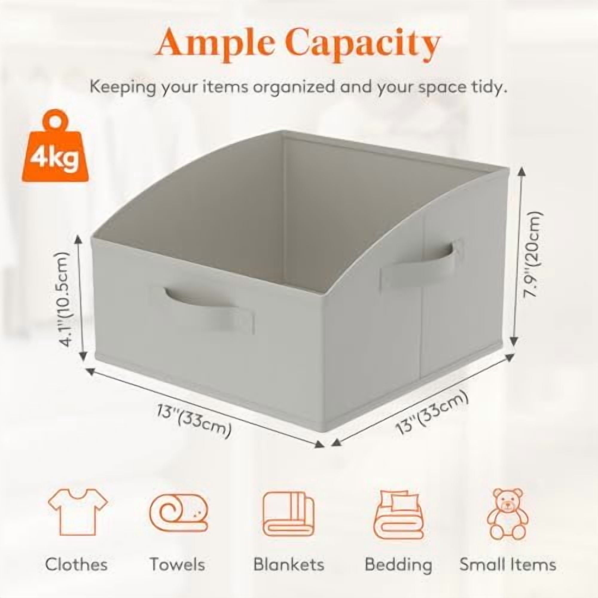 Medium Trapezoid Closet Storage Bins for Shelf, 6 Packs Non-woven ...