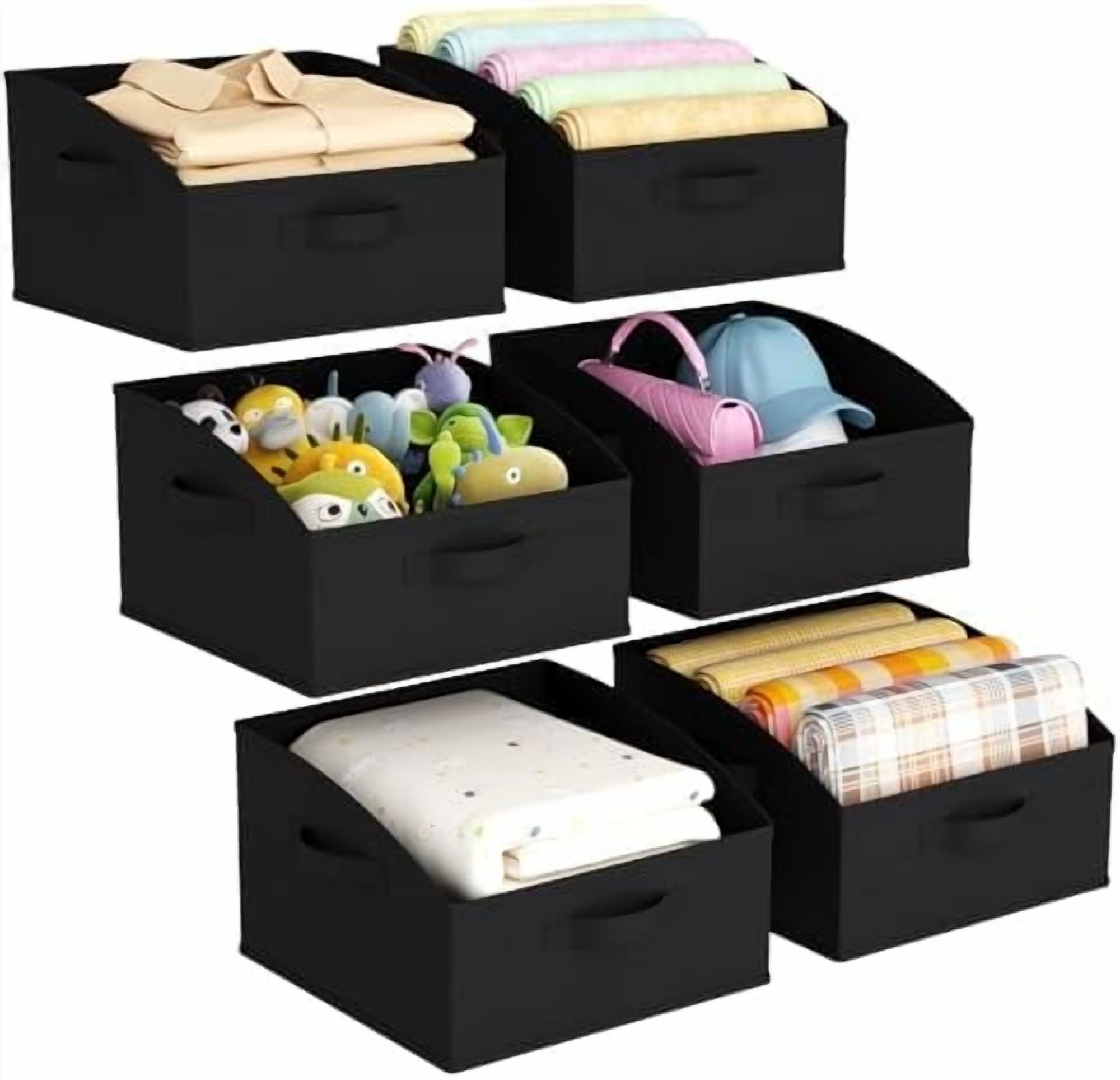 Medium Trapezoid Closet Storage Bins for Shelf, 6 Packs Non-woven ...