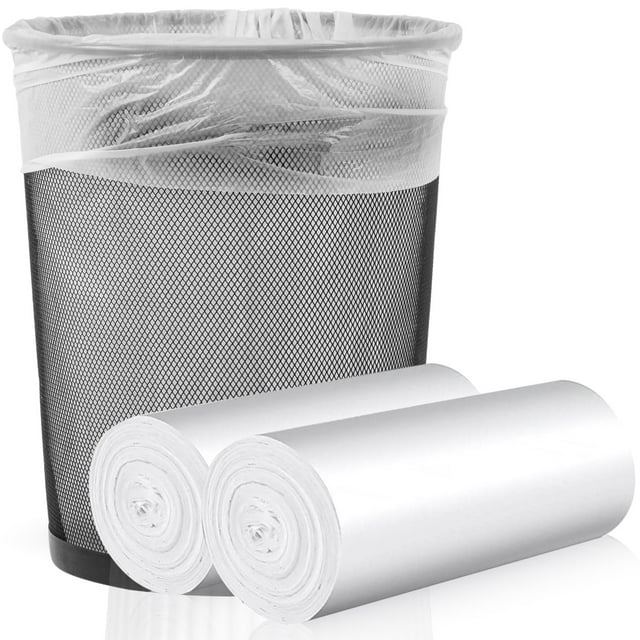 88 Count Medium Trash Bags, 8 Gallon White for Bathroom, Office and ...