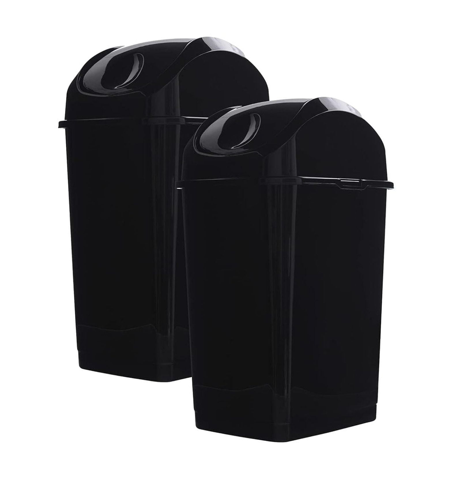 Medium Trash Can with Lid 4.5 Gallon Plastic Swing Top Garbage Can Slim ...