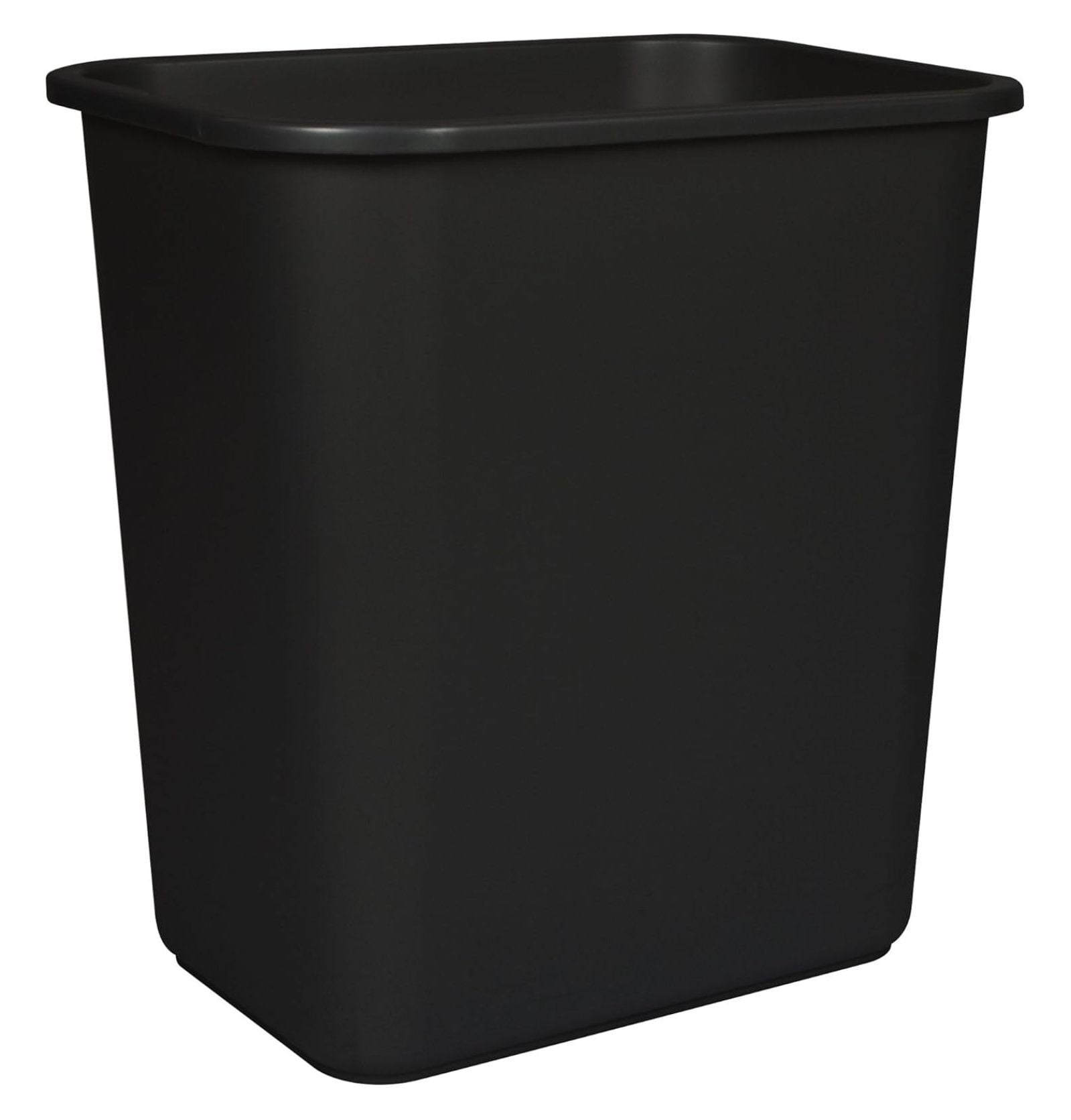 Medium Waste Basket - 15 x 10.5 x 15 Inch Black Trash Can - 7 Gallon ...