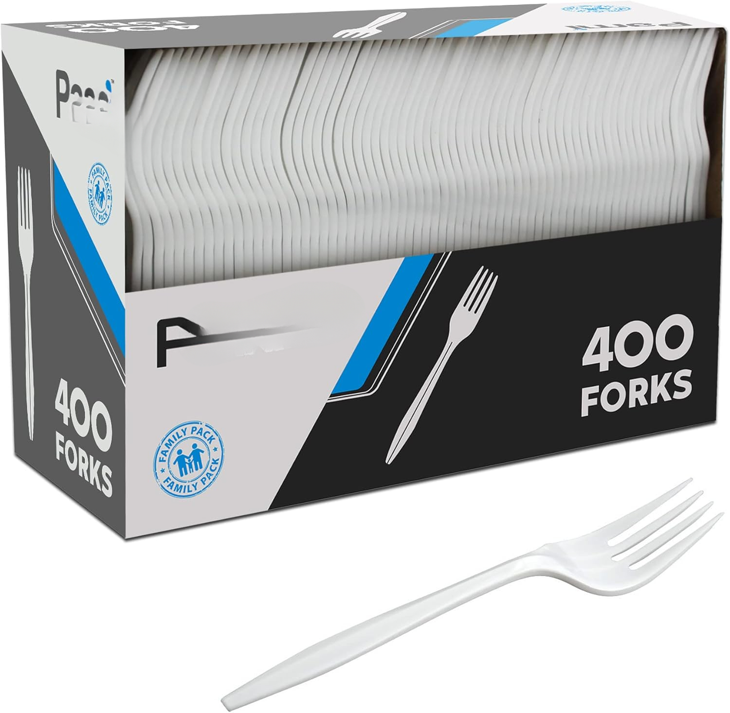 Medium-Weight Disposable Plastic Forks [400-Pack] - Bulk White Plastic ...