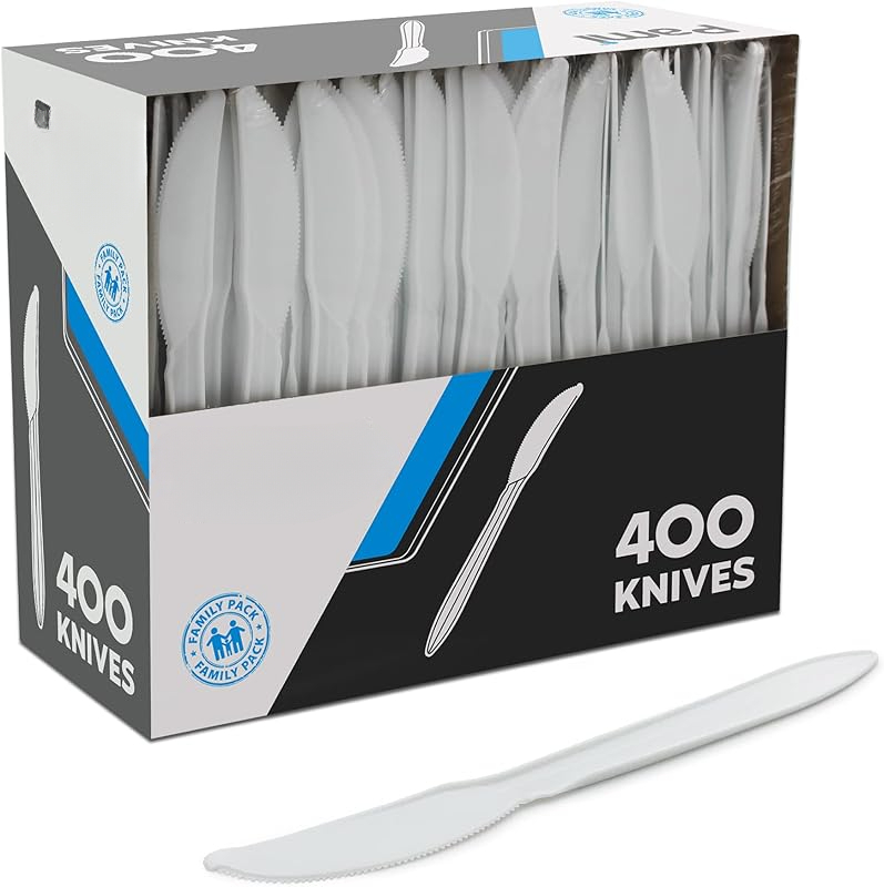 Medium-Weight Disposable Plastic Forks [400-Pack] - Bulk White Plastic ...