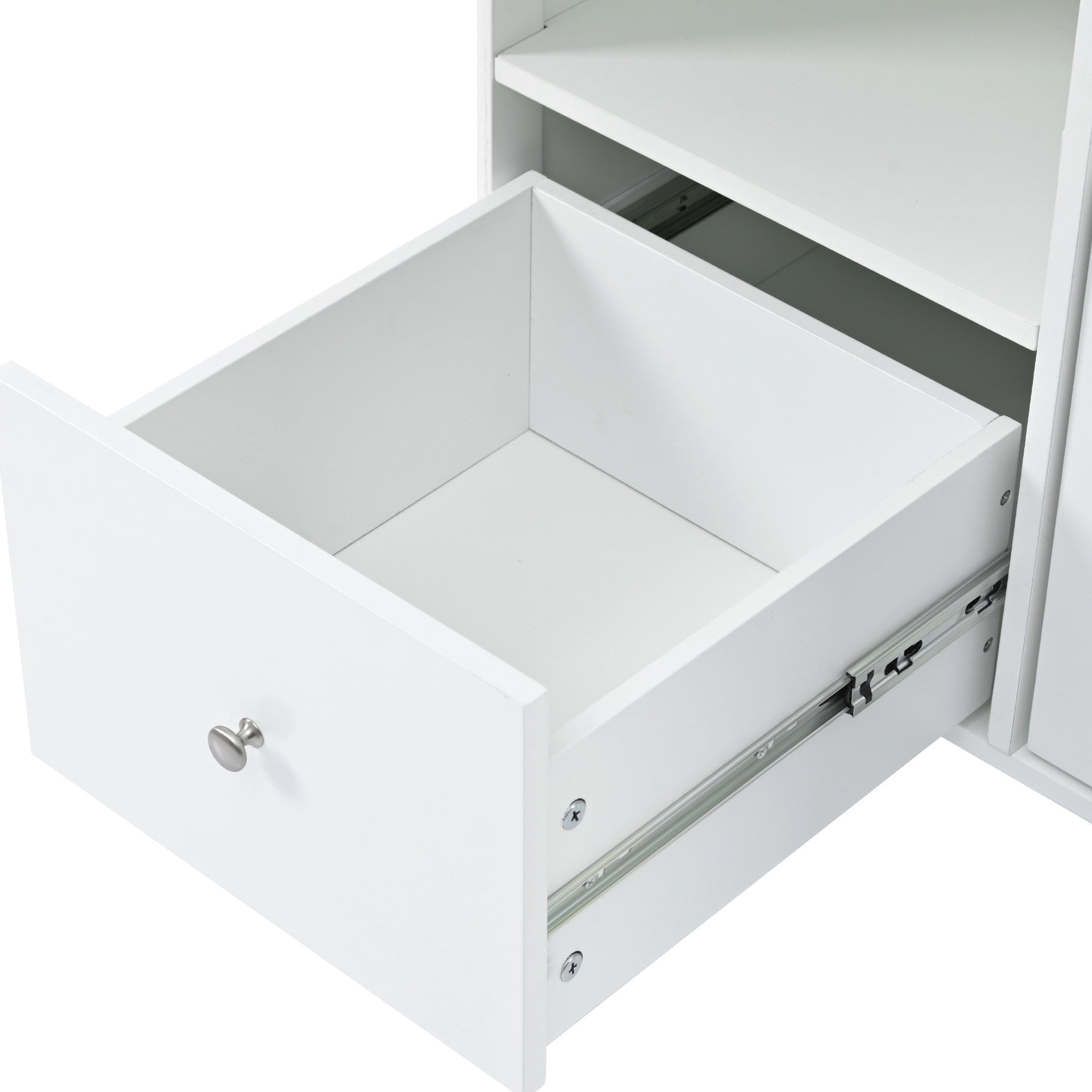 Medium - Width Kitchen Island | Flip Cabinet, Iron Divider, and 5 ...