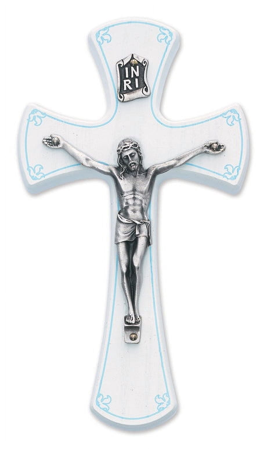 Medium Wood Blue Baby Crucifix - Walmart.com