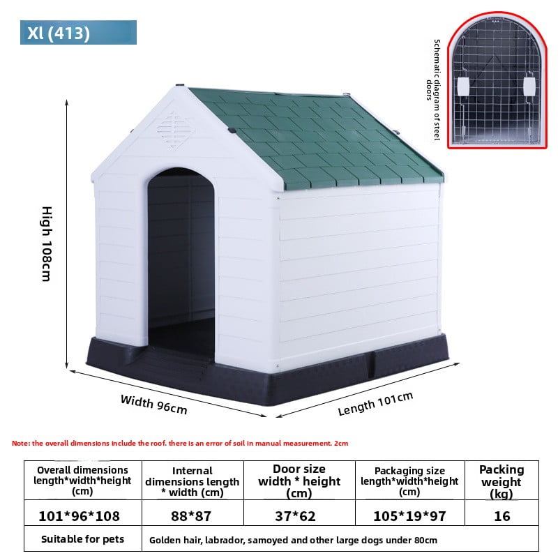 Medium and Large Kennel Luxury Villa Dog Cage Reinforced Pet Dog House ...