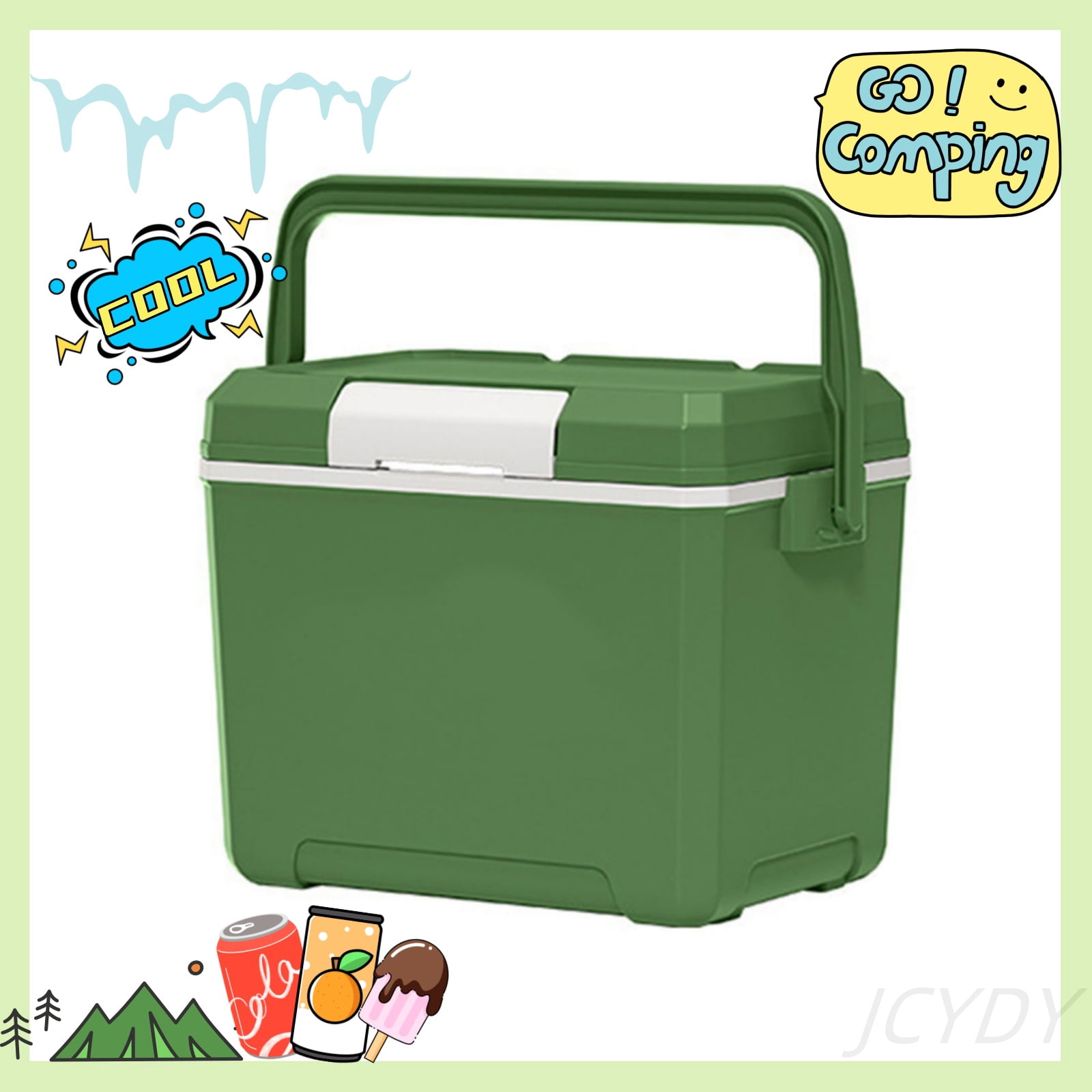 Medium-sized Insulated Portable Cooler with Handles (12.5L /13.21qt ...