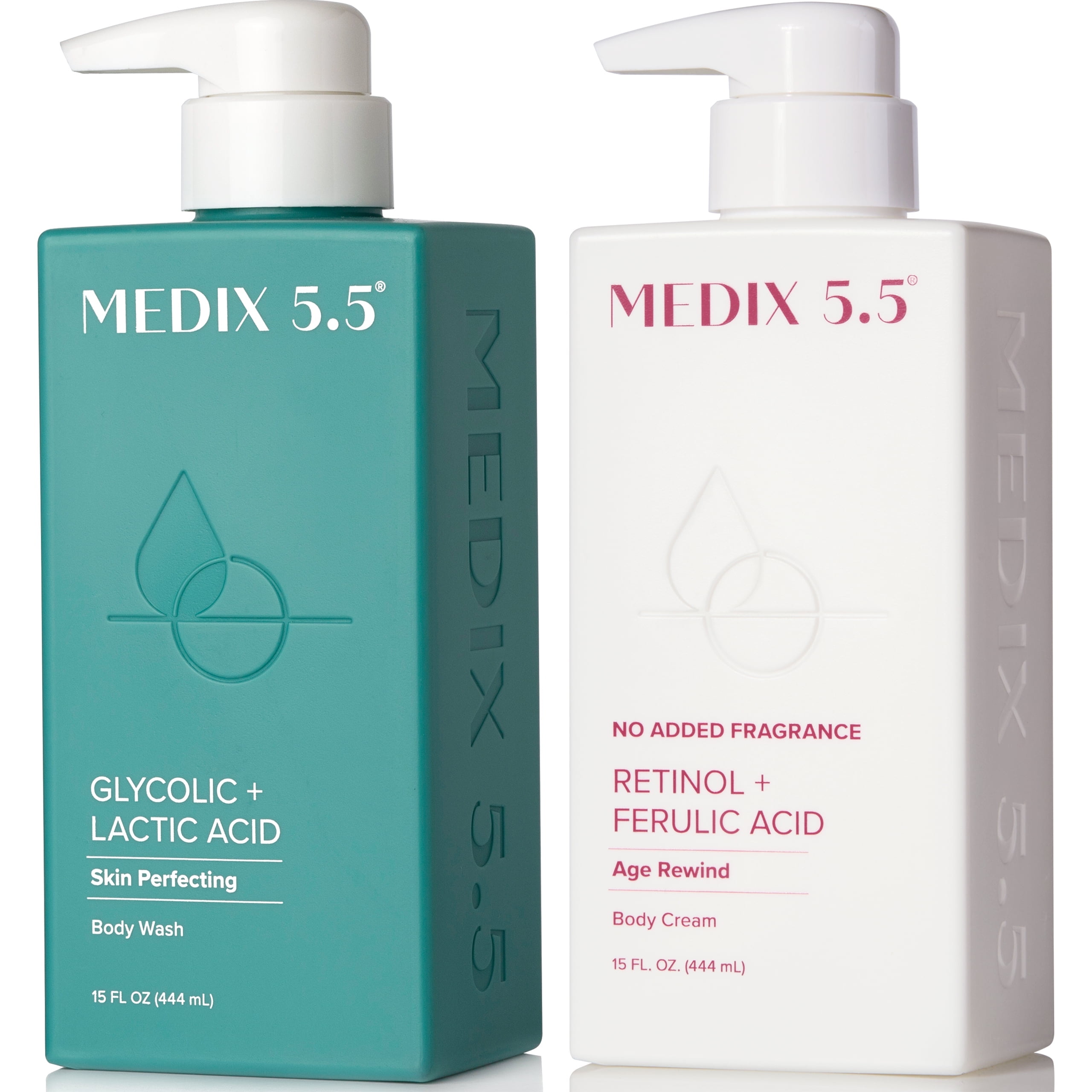Medix 5.5 Fragrance Free Retinol Body Cream with Glycolic Acid Body Wash. Anti-Aging Skincare ...