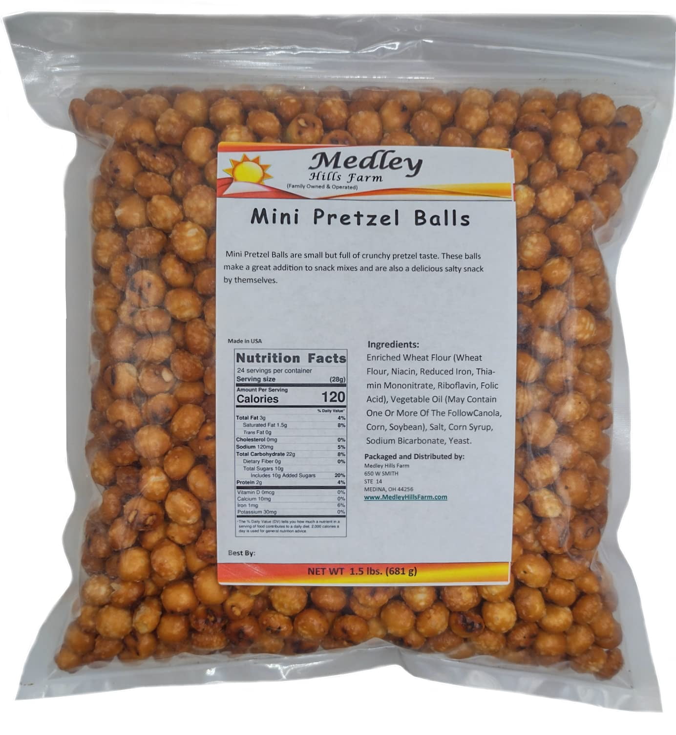 Medley Hills Farm Mini KEF28 Pretzel Balls - Pretzel rounds - Nuggets ...