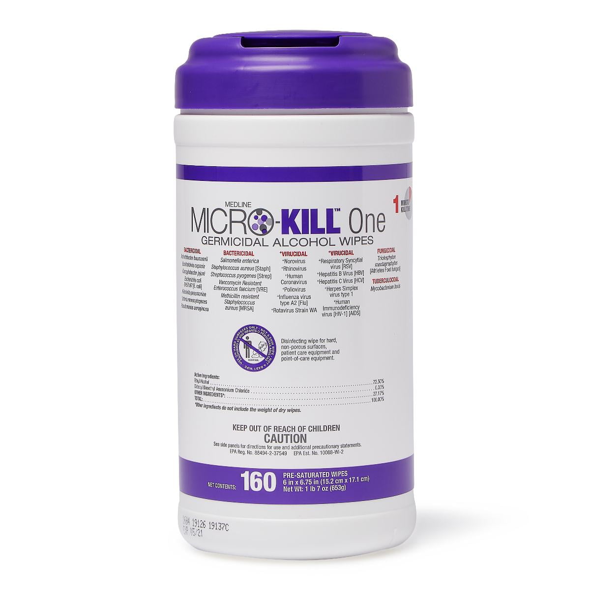 Medline 3 Medline Msc351310 Micro-kill One Bleach Germicidal Alcohol ...