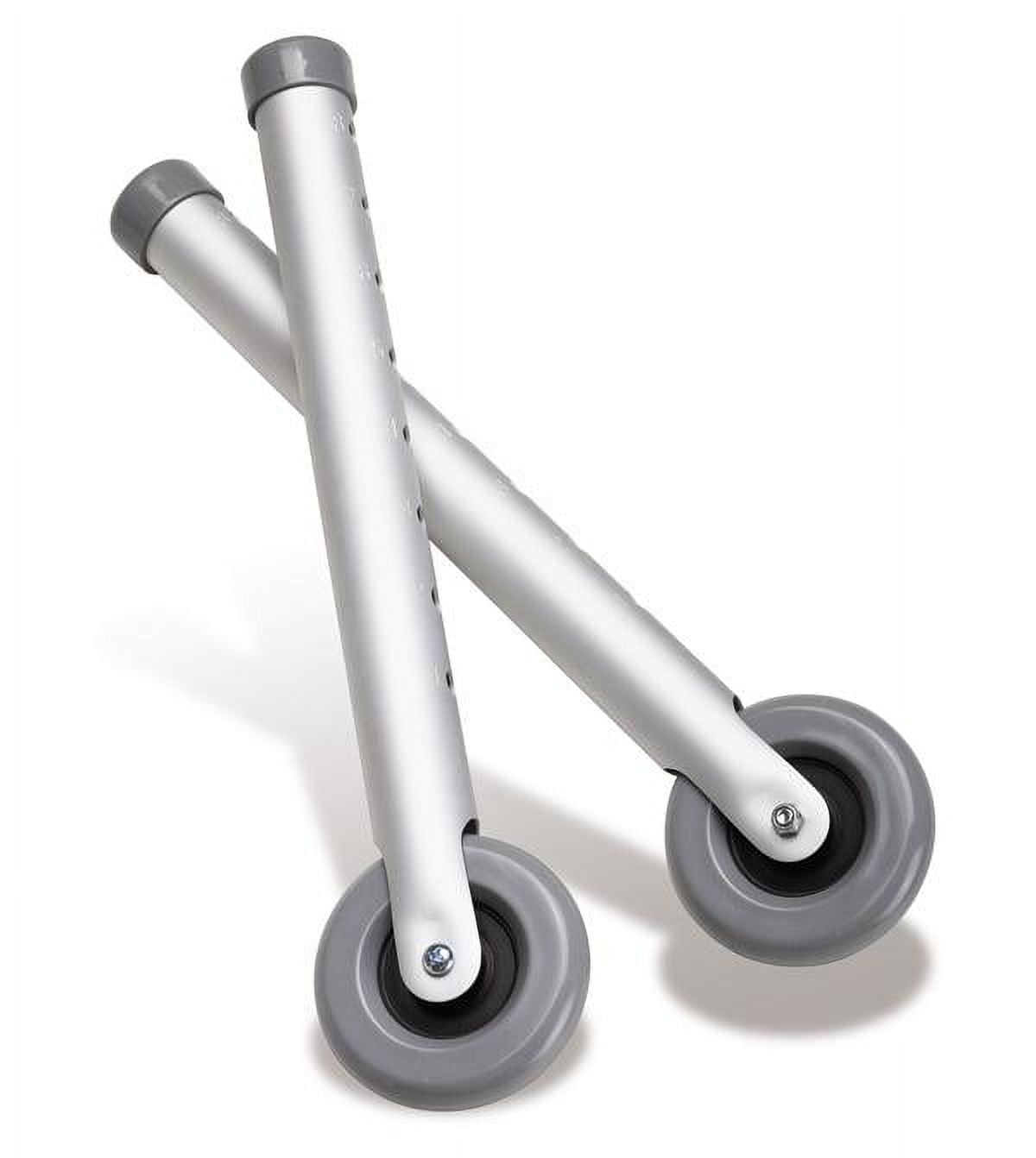 Medline 3" Wheels For Walkers, Rubber Fixed, 8 Holes - Walmart.com