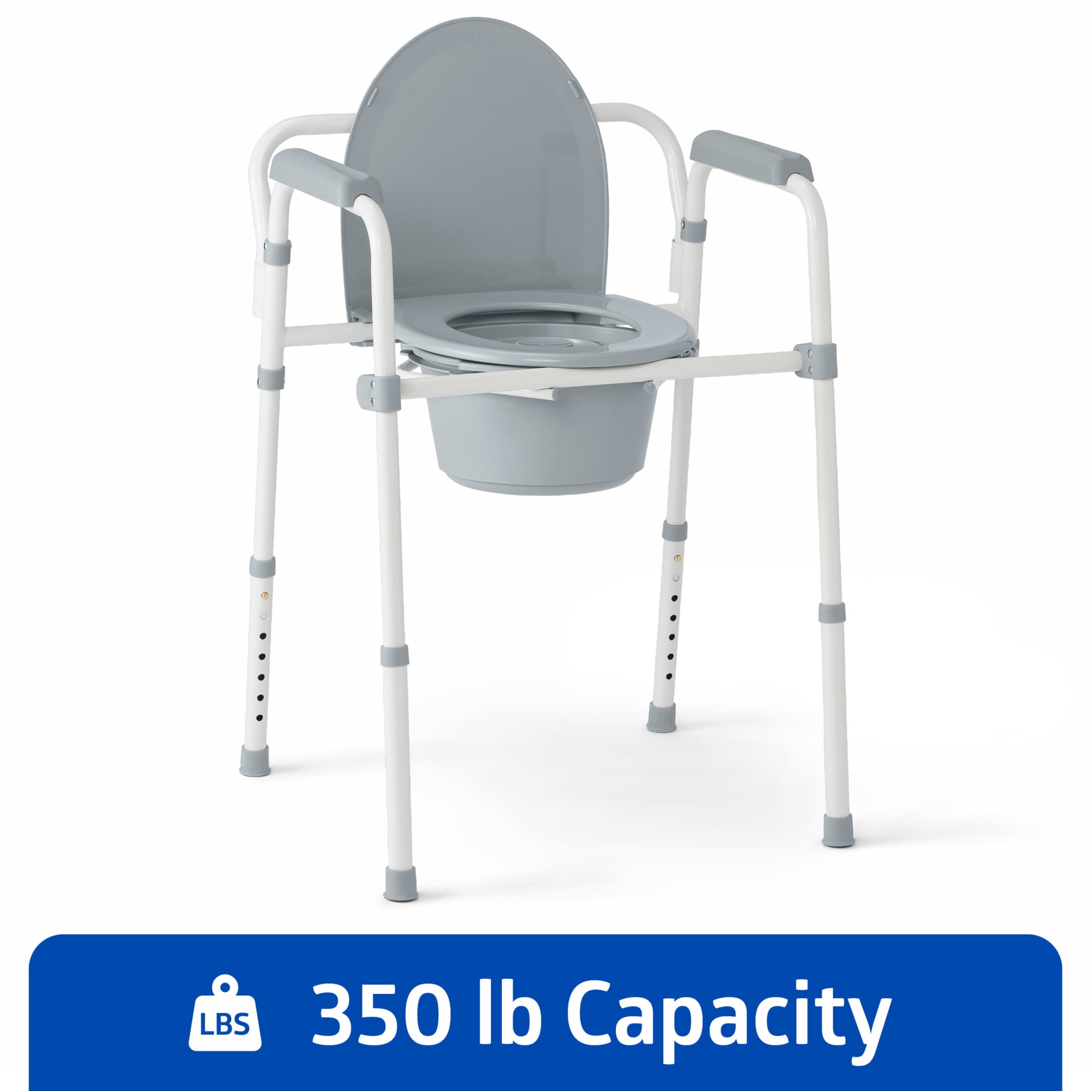 Medline 3-in-1 Bedside Commode, Portable Toilet, Sturdy, 350 lb Weight ...