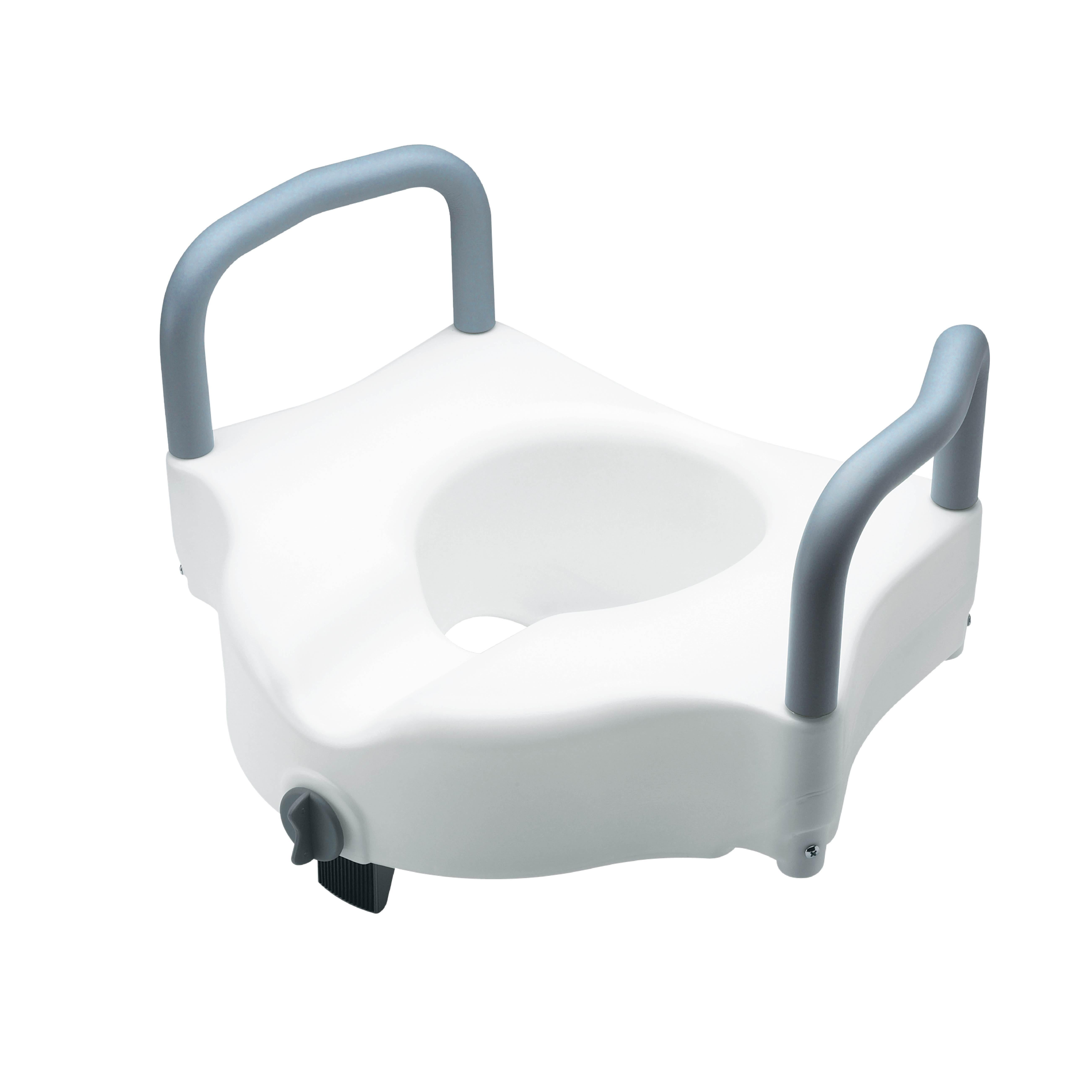 "Medline 5"" High Rise Toilet Seat Riser with Extended Handles, Easy Lock, for Seniors and ...