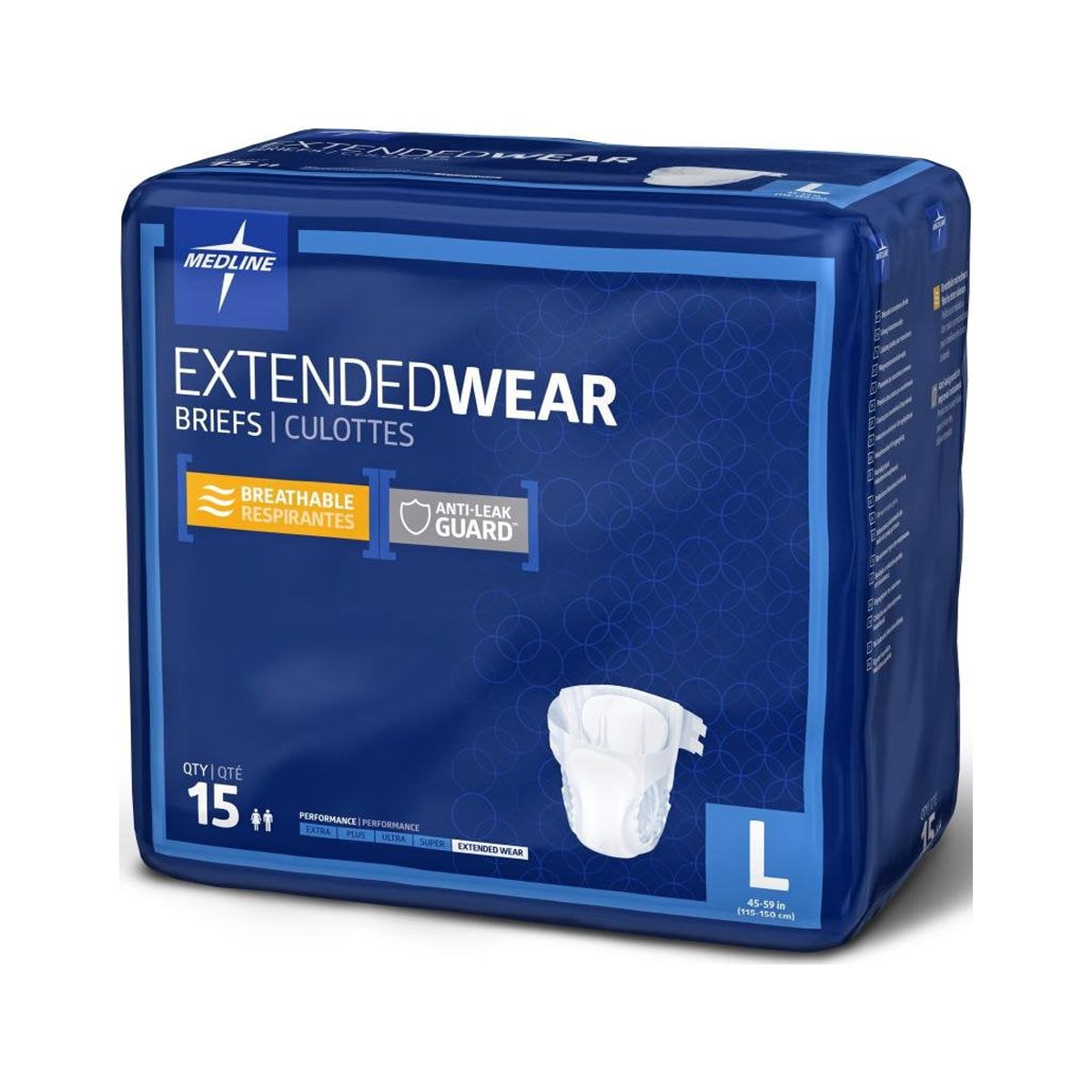 Medline Adult Large Disposable Briefs with Tabs, Diapers for Extended ...