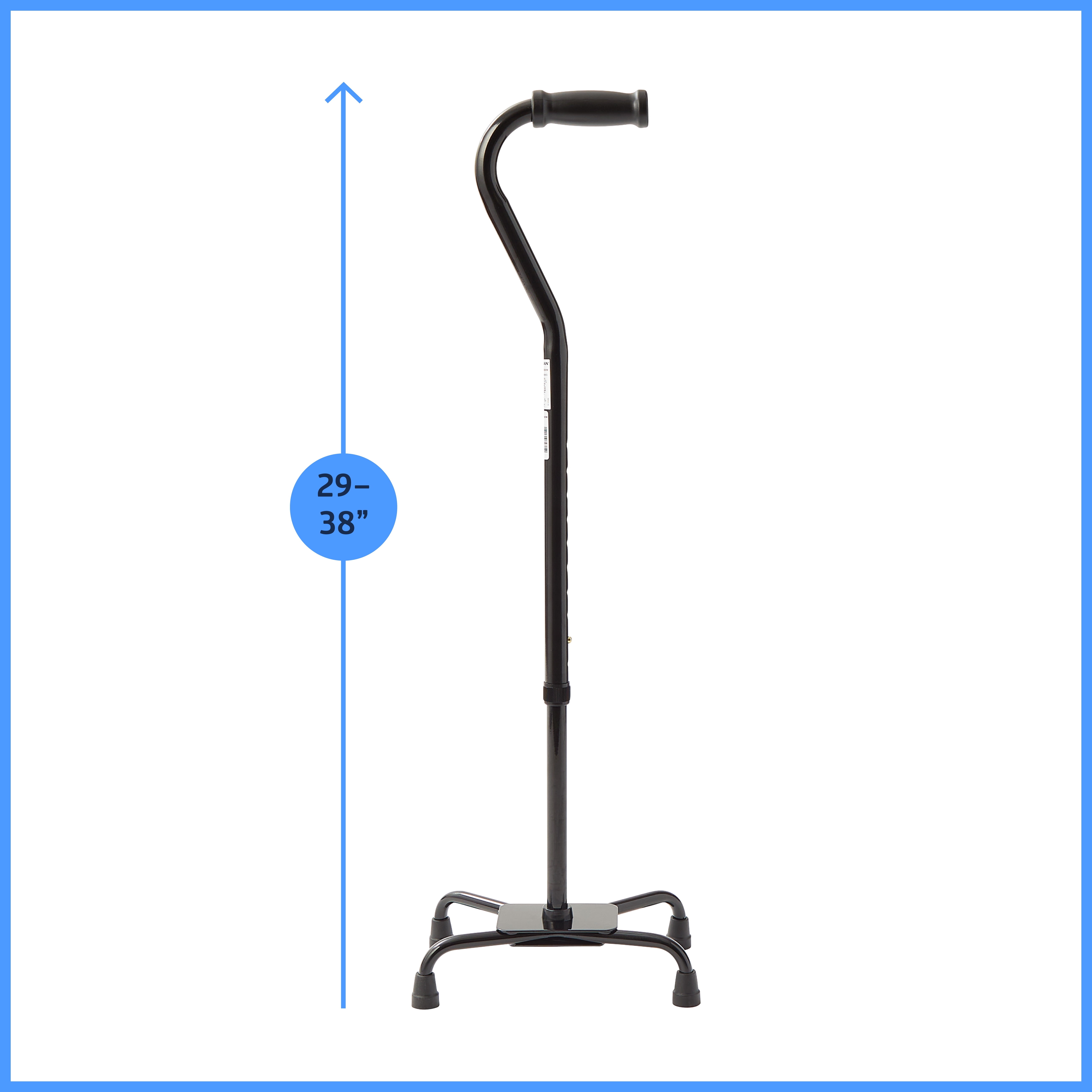 Medline Aluminum Quad Cane with Large Base for Balance, Lightweight ...