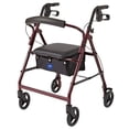 Medline Lightweight Aluminum Rollator Walker with Seat, 250 lbs ...