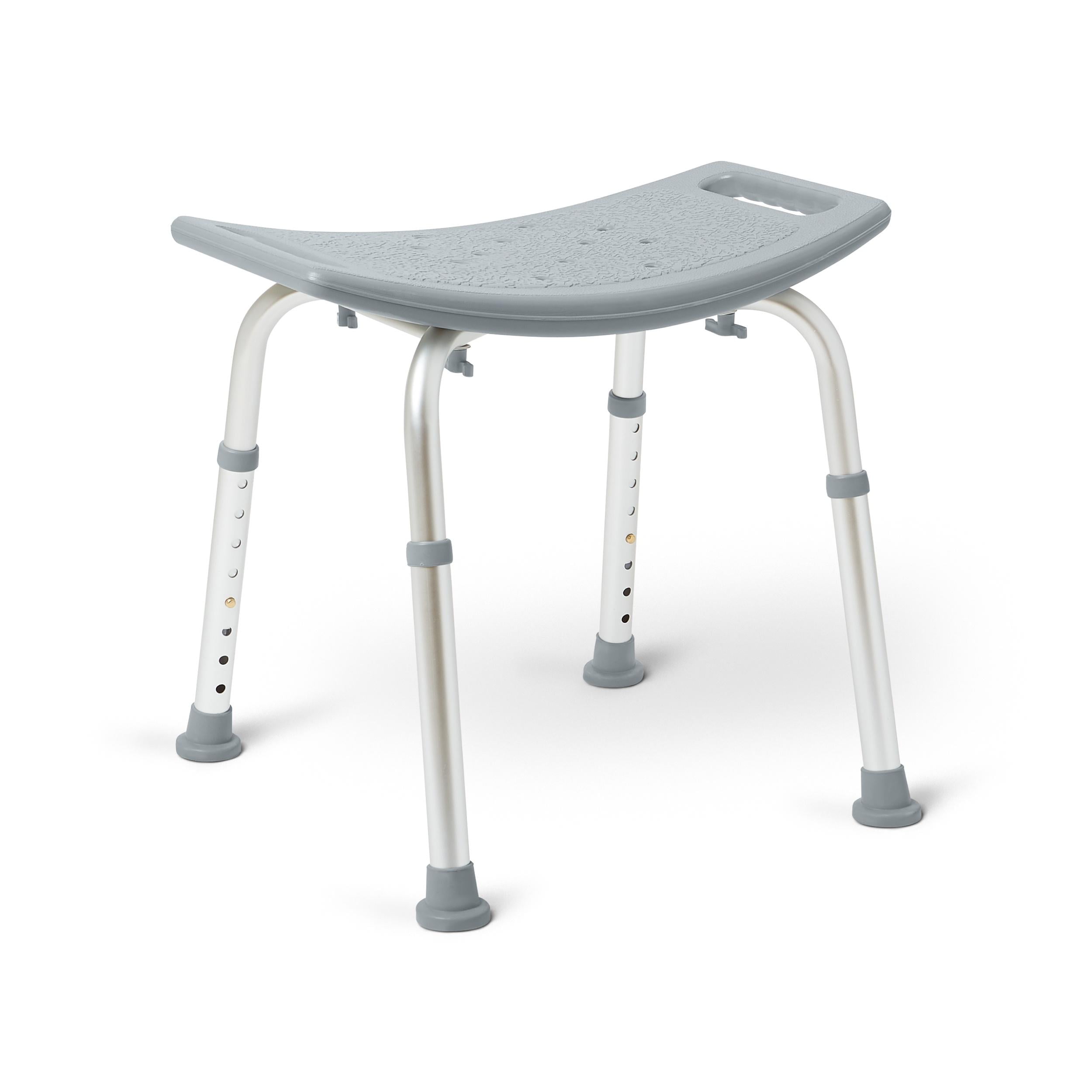 Medline Backless Shower Chair, Slip-Resistant, 250 lbs. Weight Capacity ...
