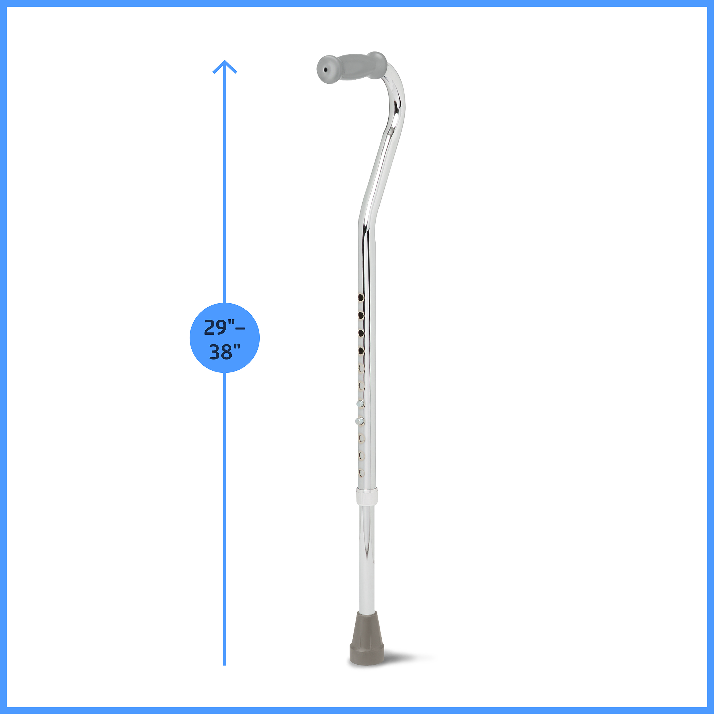 Medline Bariatric Offset Walking Cane, Chrome, 500 lbs weight capacity ...