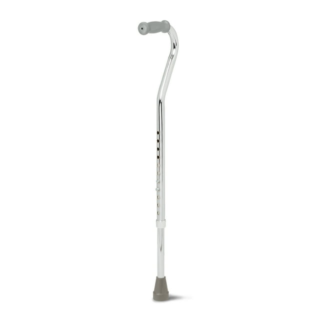 Medline Bariatric Offset Walking Cane, Chrome, 500 lbs weight capacity ...