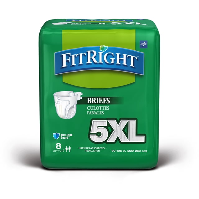 Medline Baribrief Plus Disposable Briefs, Extra-Wide 8 Count (Pack of 4 ...