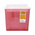 Medline Biohazard Patient Room Sharps Containers, 5 Qt, Translucent Red ...