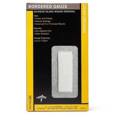 Gauze Care Island Dressing Bordered Gauze 4x4", 28 Pcs, Non-Stick Pad ...