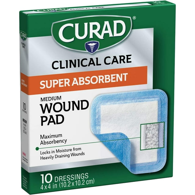 Medline CURSS5153 CURAD Super Absorbent Wound Dressing 4 In x 4 In (2 ...
