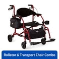 Medline Combination Rollator Transport Wheelchair, Folding Rolling ...