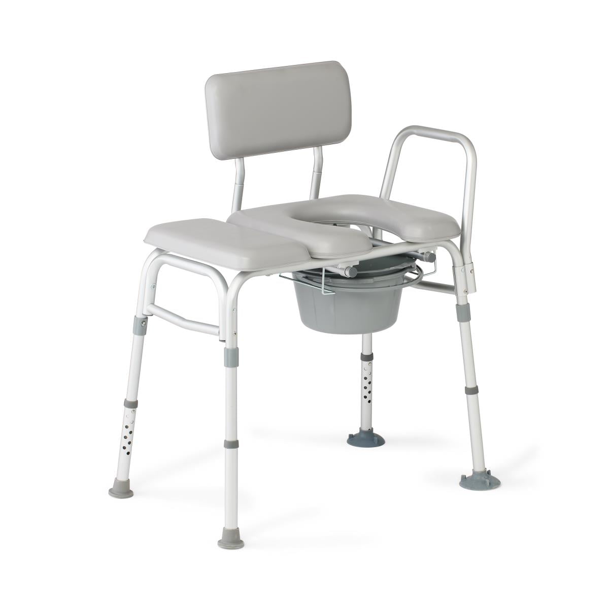 Medline Combination Transfer Aluminum Bench and Commode, 400 lb. Weight ...