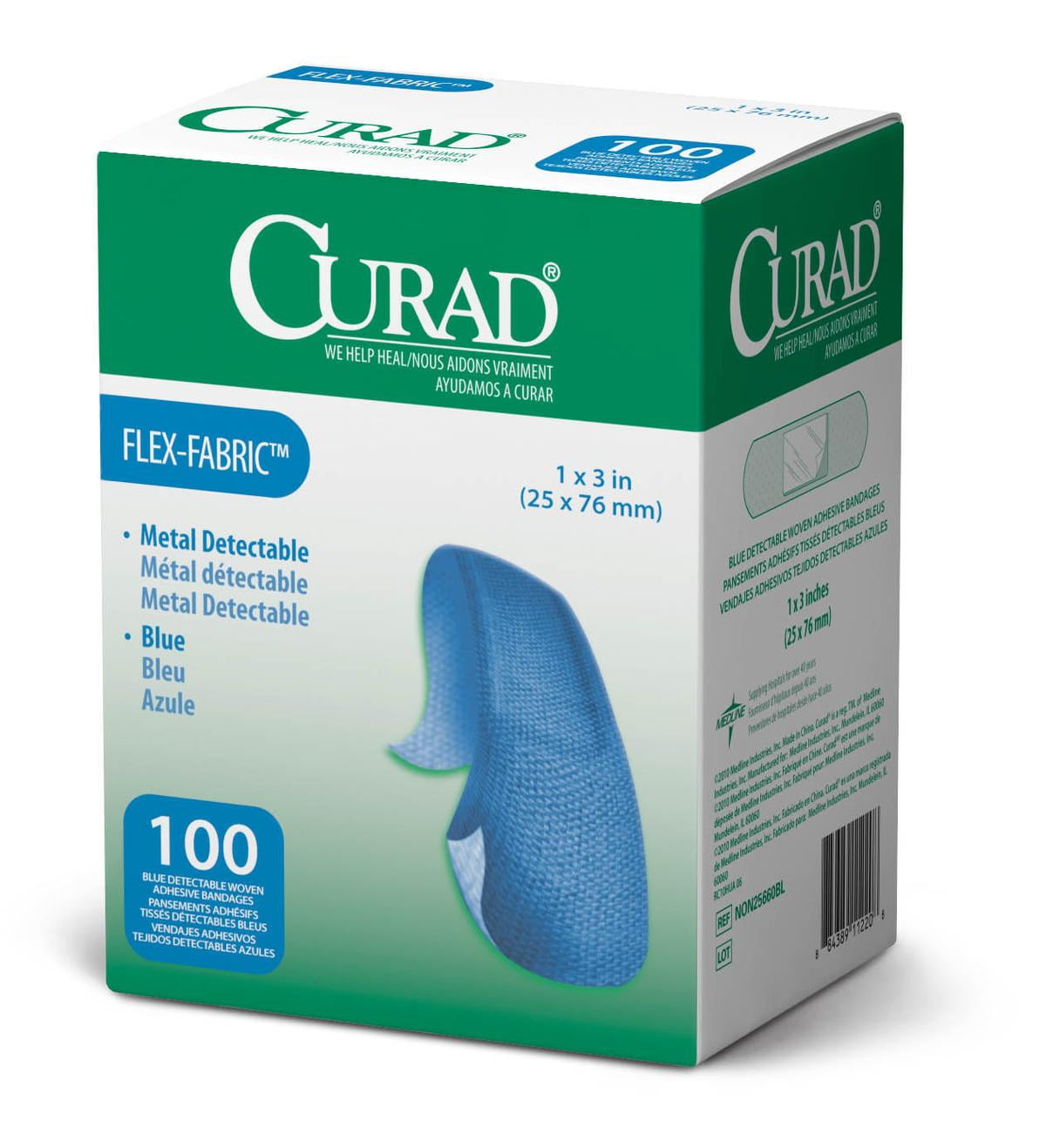 Medline, Food Service Adhesive Bandages, 1"x3", Blue, 100 Ct - Walmart.com