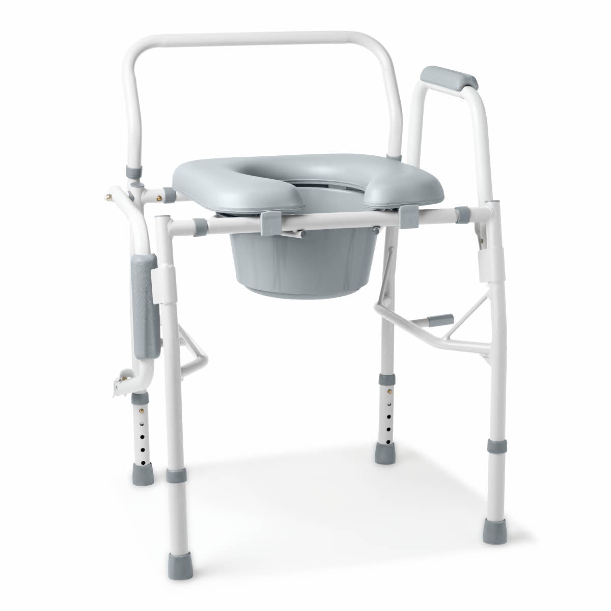 Medline Drop Arm Commode, Swing Away Arm for Easy Transfer, with Padded ...
