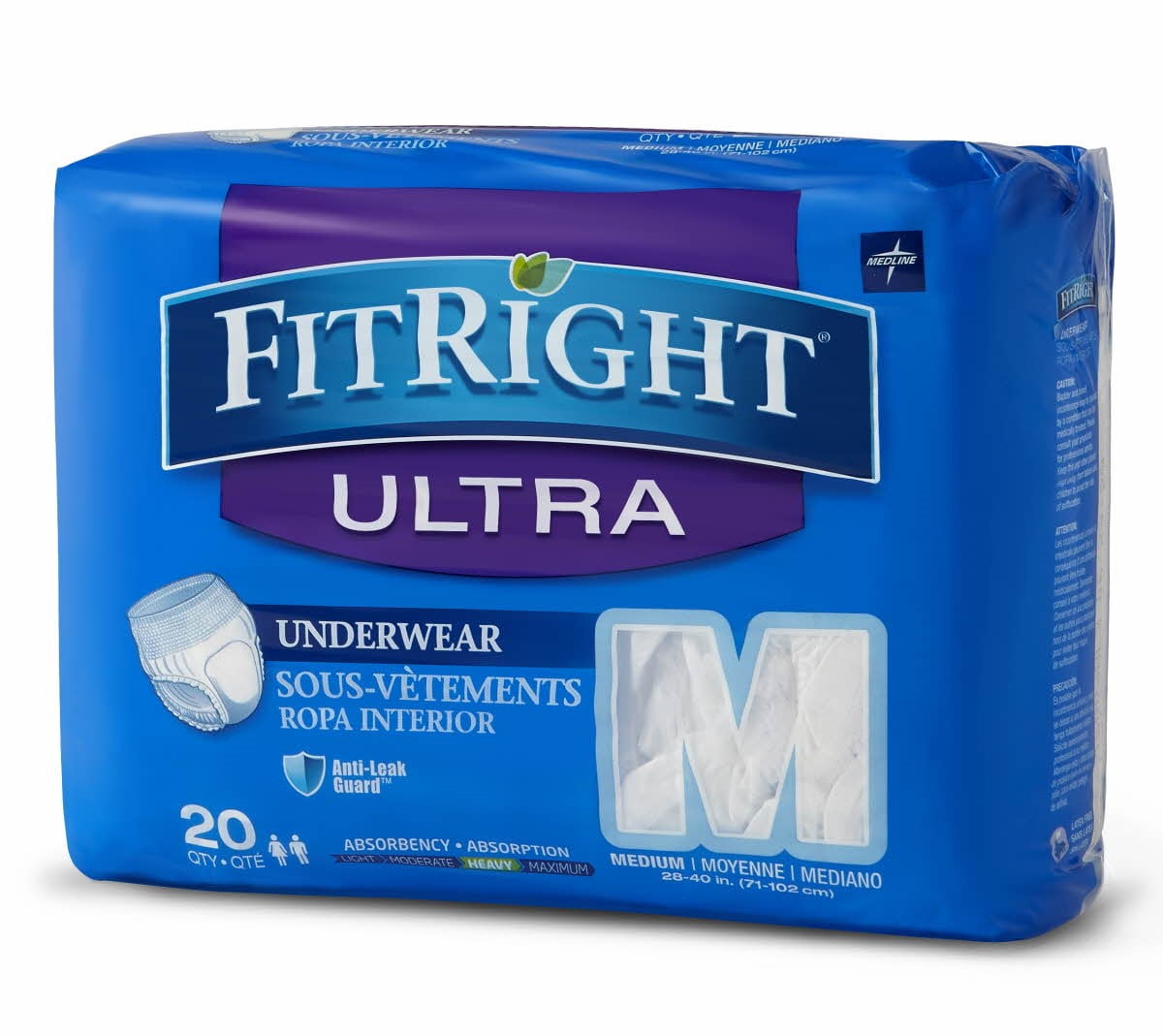 Medline FitRight Ultra Protective Underwear, Medium, 20 Ct HSA/FSA ...