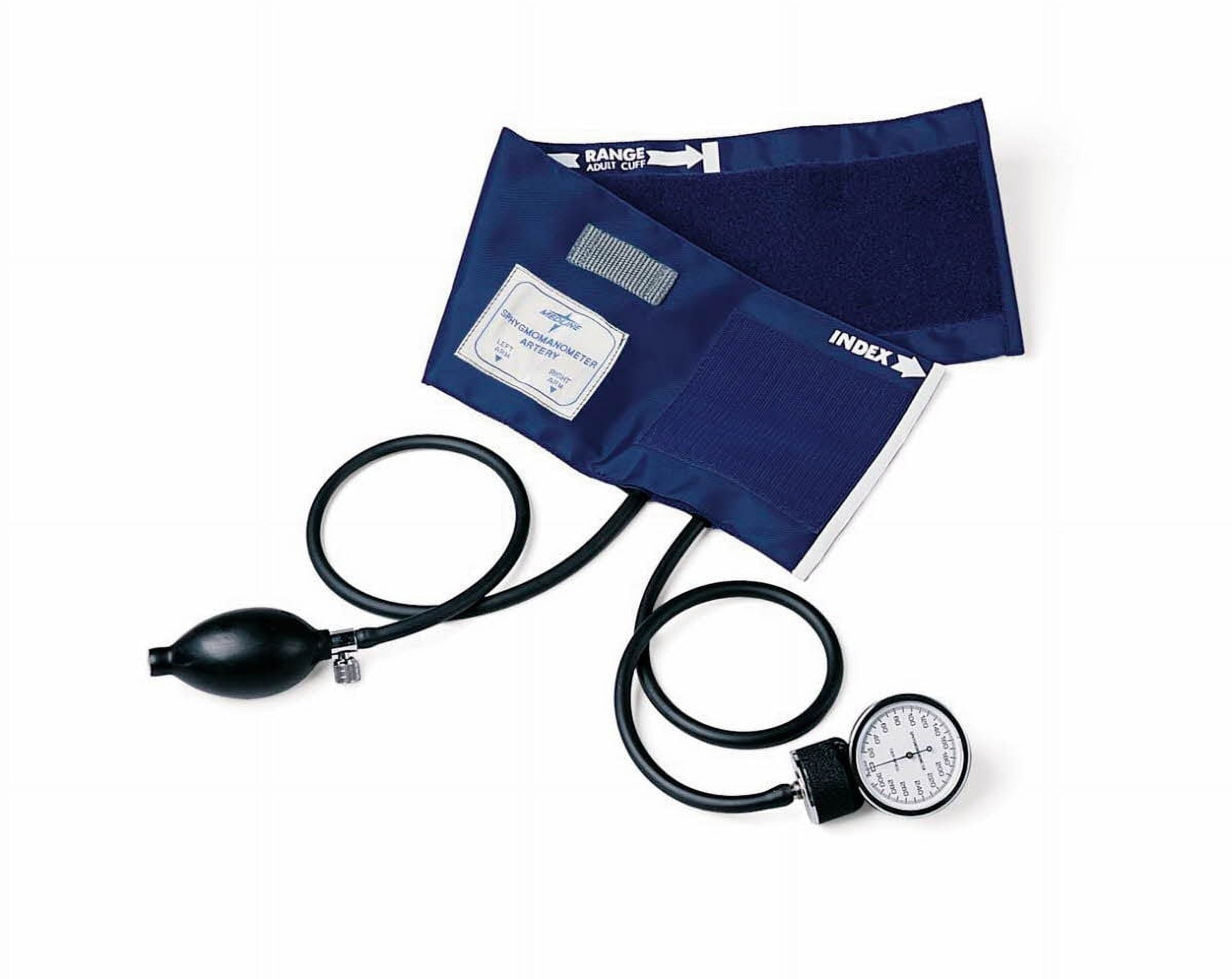 Medline Handheld Aneroid Sphygmomanometer w/PVC Tubing & Bladder, Adult ...