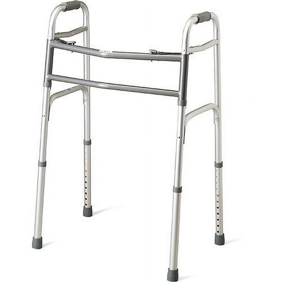 Medline Heavy-Duty Two-Button Folding Walker HSA/FSA Eligible - Walmart.com