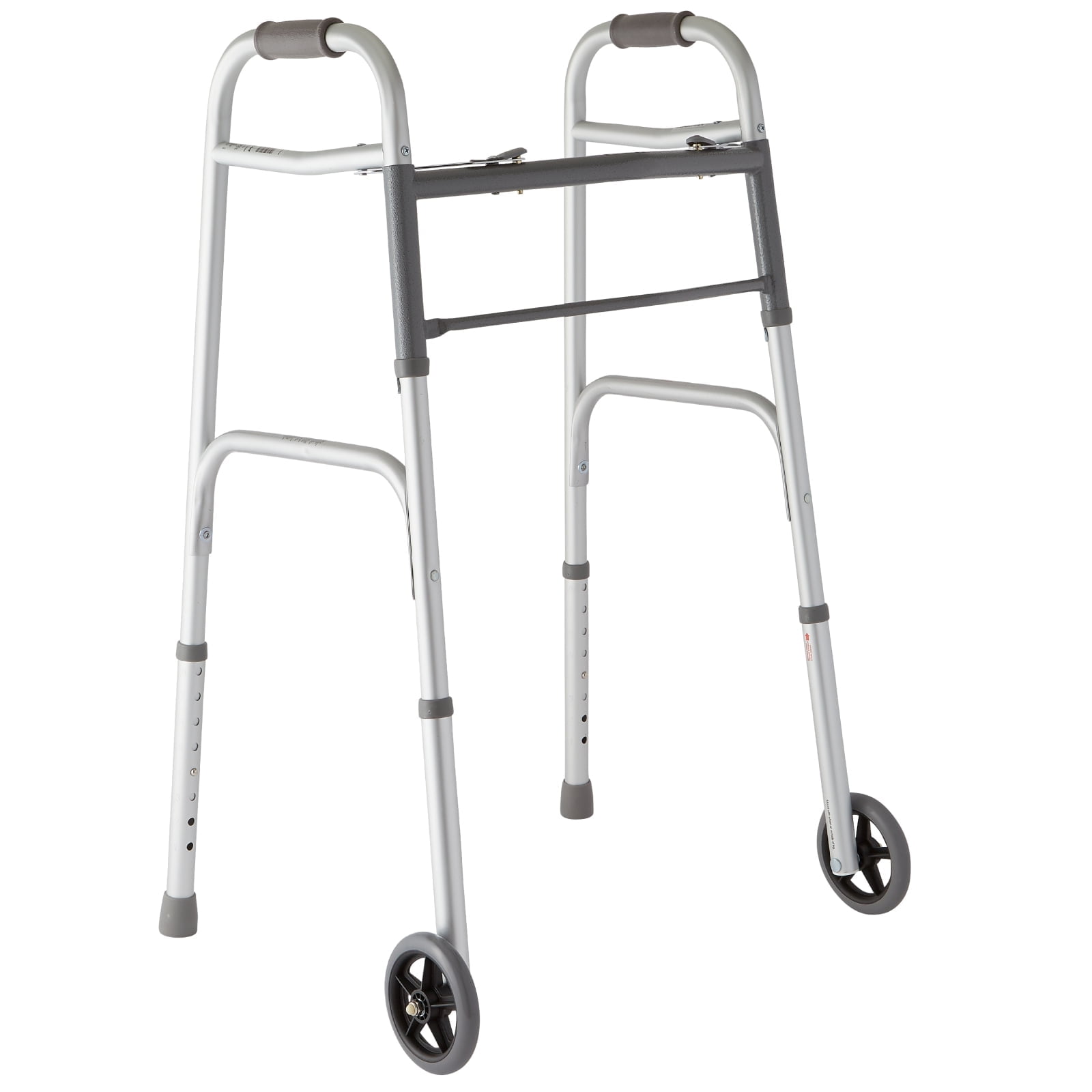"Medline Portable Walker, Lightweight & Foldable, 5"" Wheels, Supports ...