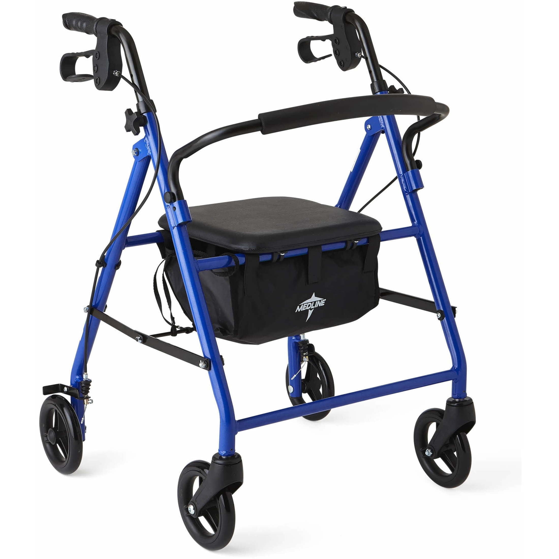Medline Lightweight Junior Rollator, Folding Rolling Walker, 6" Wheels ...