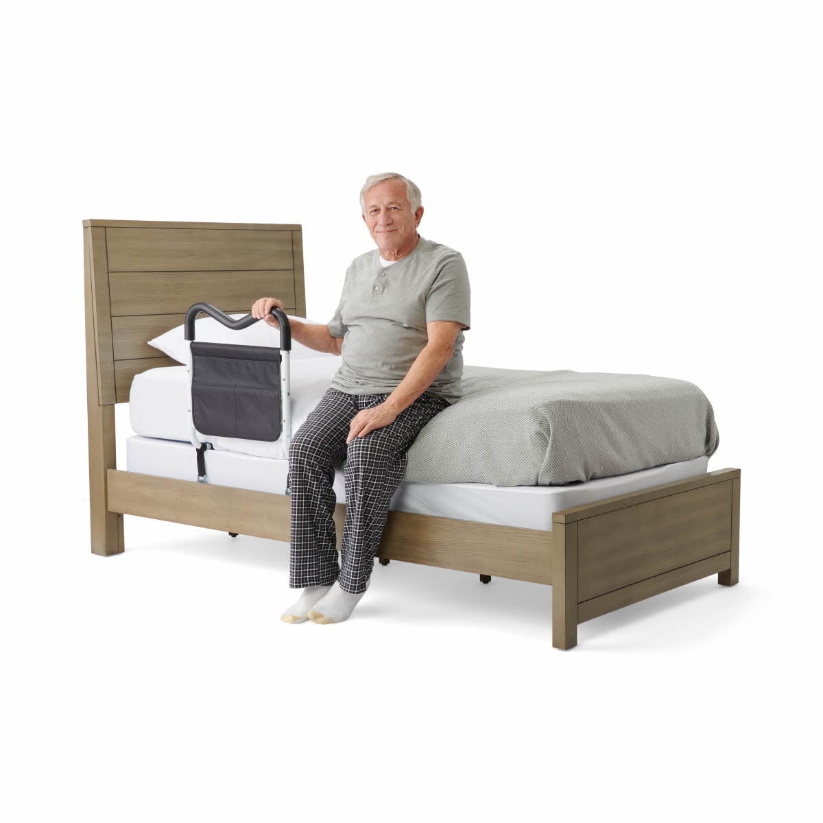 Medline M-Shaped Ergonomic Bed Assist Bar with Cushion Grip, Fits Most ...