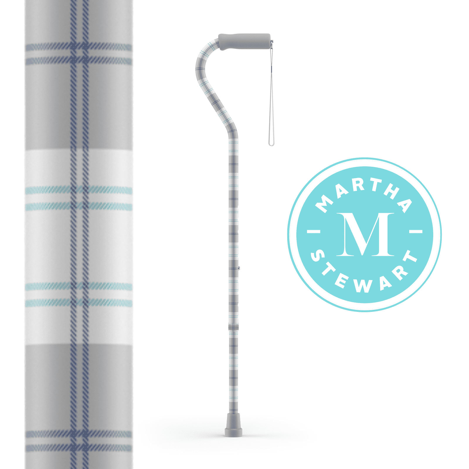 Medline Martha Stewart Adjustable Offset Walking Cane, Fashion Cane for ...