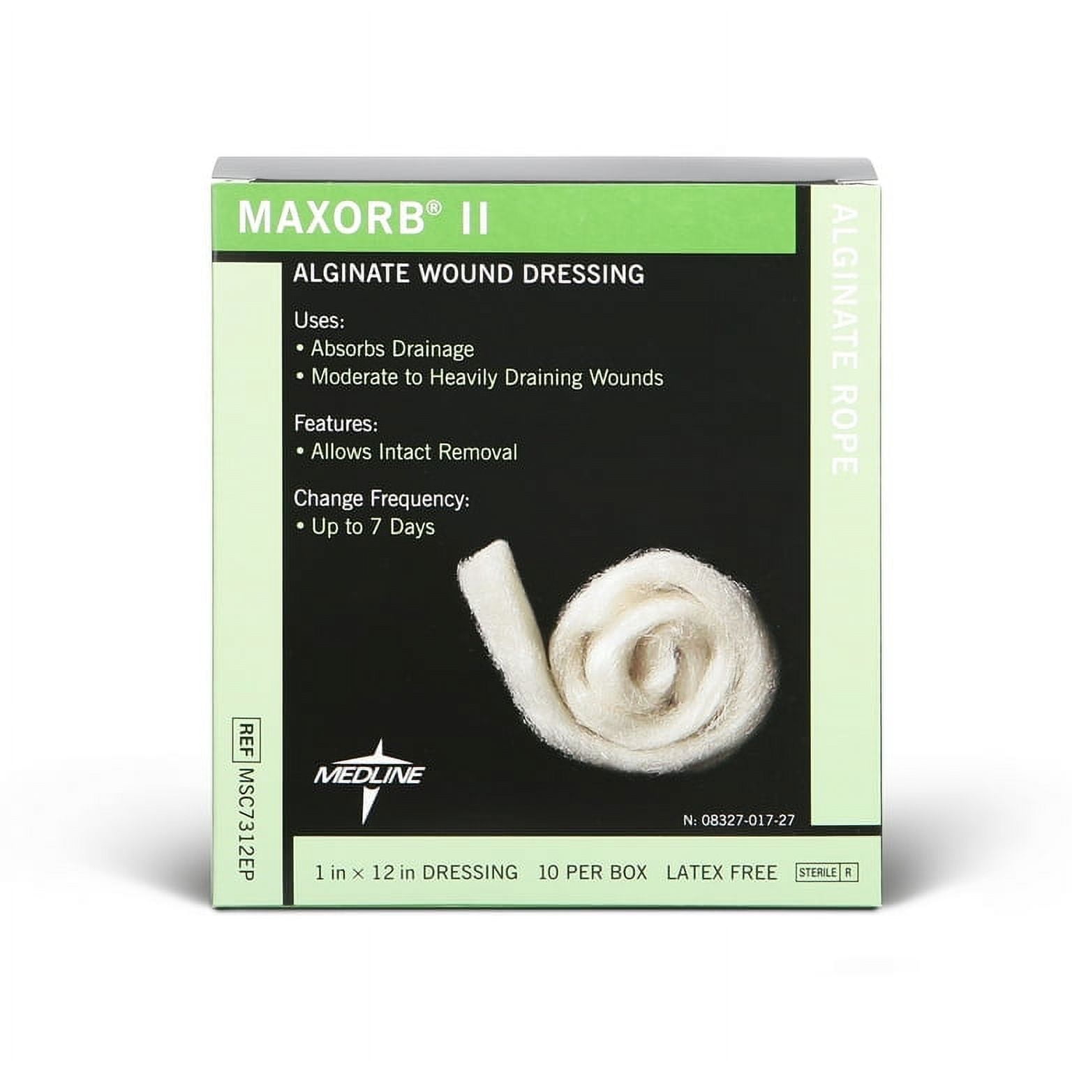 Medline Maxorb II Alginate Dressings, 1" x 12" Rope Alginate Wound ...