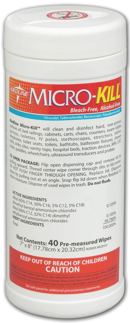 Medline Micro-Kill Disinfectant Wipes - MSC351231 - Walmart.com