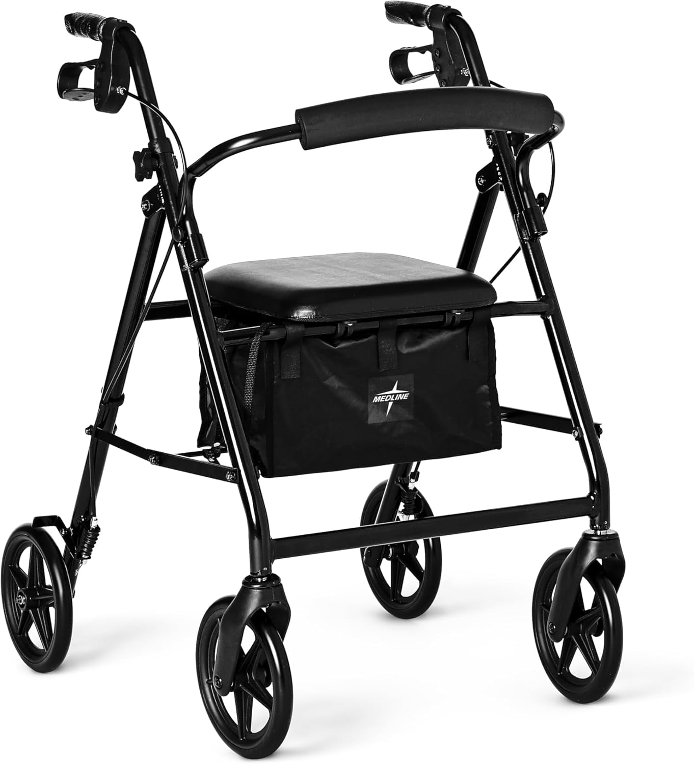 Medline Mobility Dependable Steel Rollator Walker, Gray, 300 lb. Weight ...