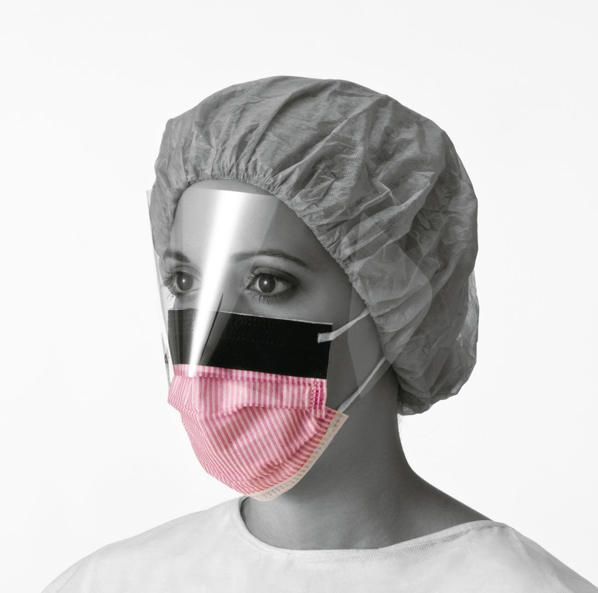 Medline NON27710EL Fluid-Resistant Surgical Face Masks with Eyeshield ...