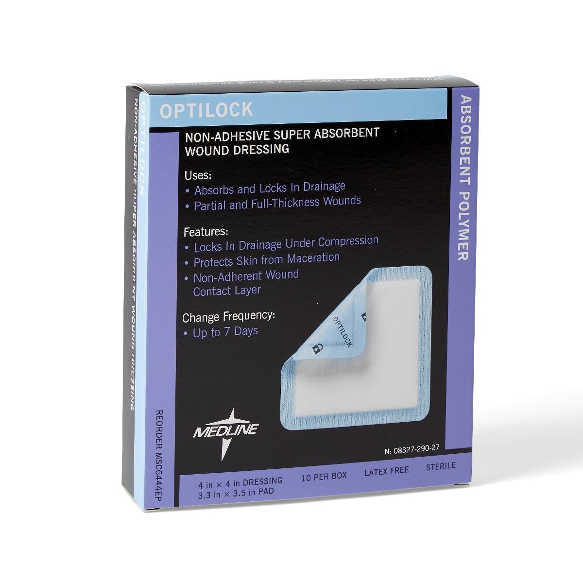 Medline OptiLock Non-Adhesive Dressings, Super Absorbent Wound Dressing ...