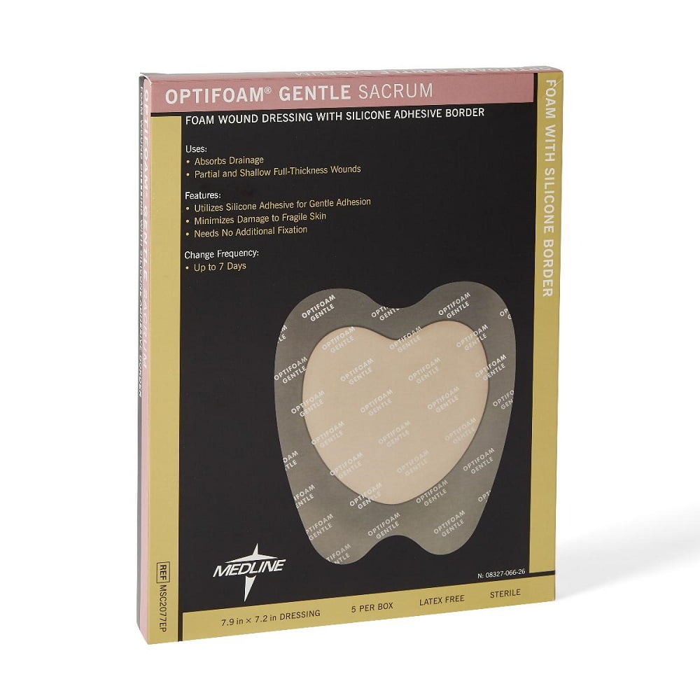 Medline Optifoam Gentle Border Adhesive Dressings, 7X7" - Pack of 5 HSA/FSA Eligible - Walmart.com