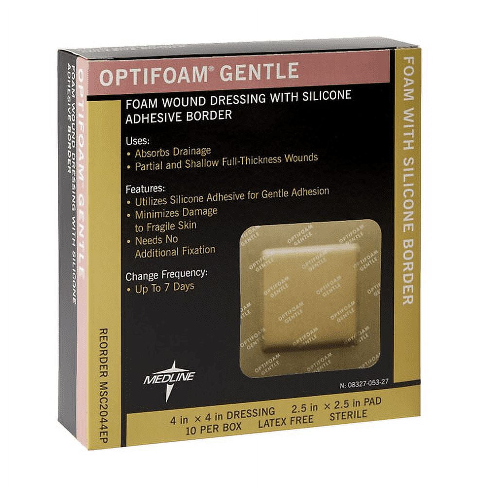 Medline Optifoam Gentle Waterproof Island Non-Adhering Wound Absorbent Dressings, 1 ea - Walmart.com