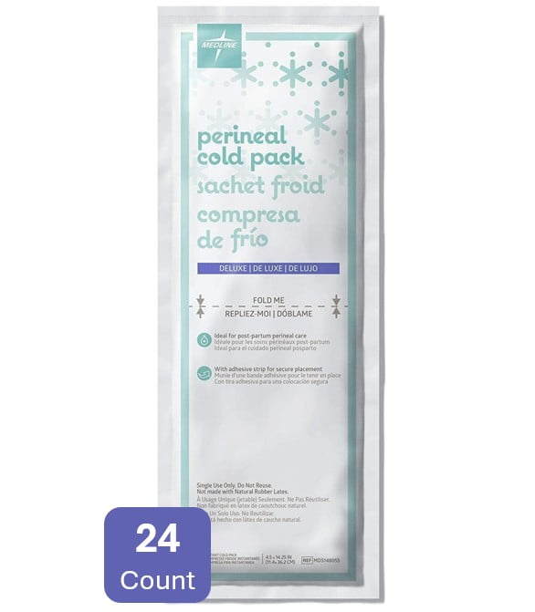 Medline Premium Perineal Cold Packs for Postpartum Care with Adhesive ...