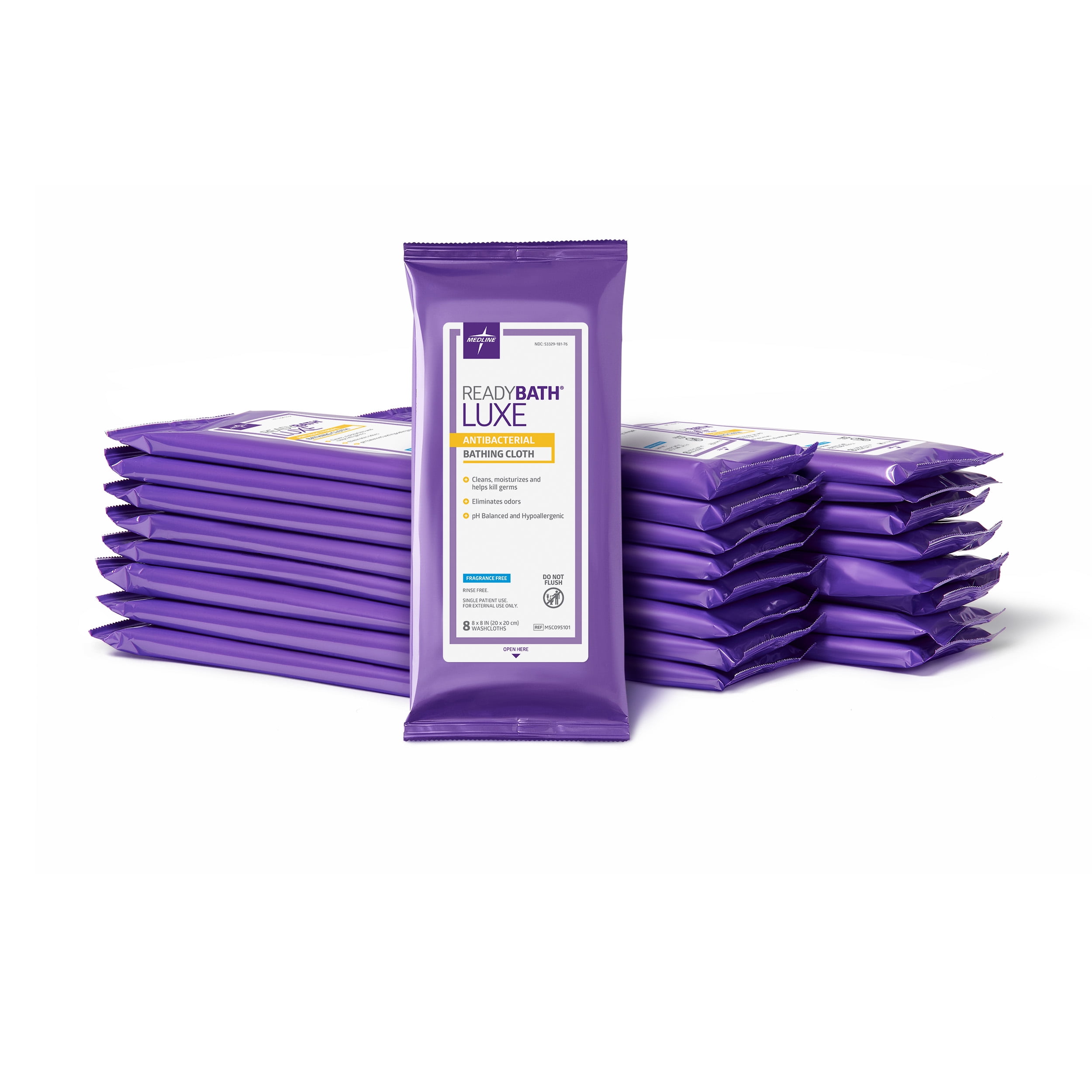 Medline ReadyBath LUXE Antibacterial Extra Thick Adult Bath Wipes ...