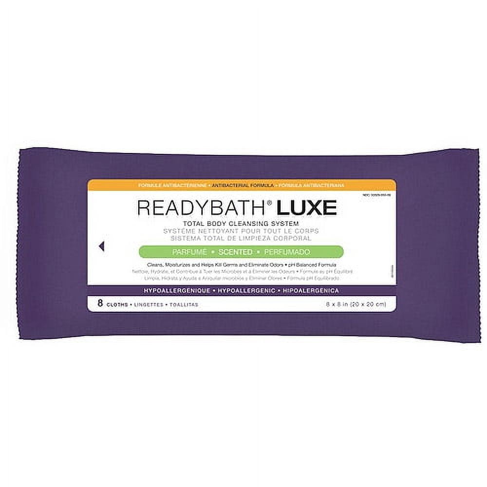 Medline ReadyBath Luxe Antibacterial Rinse-Free Disposable Shower Wipes ...