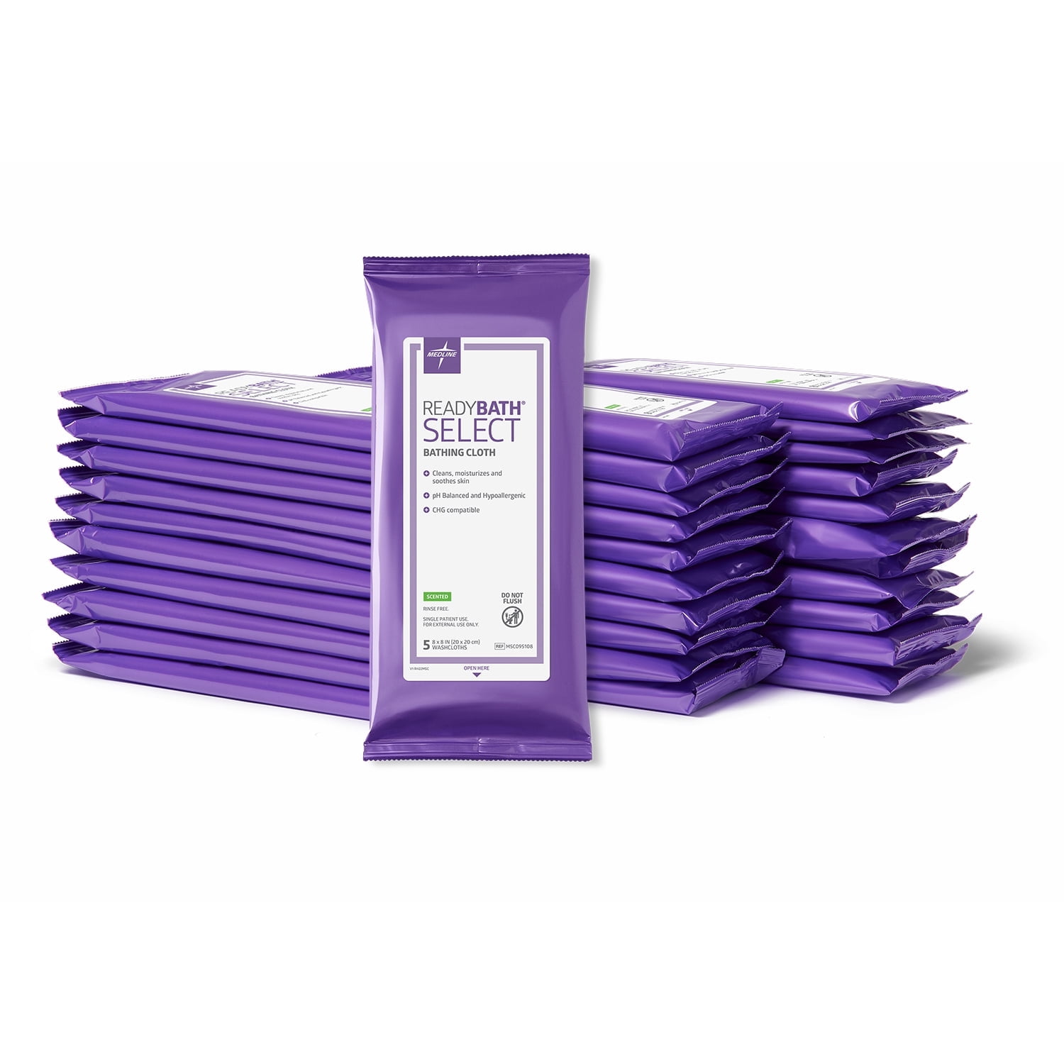 Medline ReadyFlush SELECT Flushable Adult Cleansing Body Wipes, Scented ...